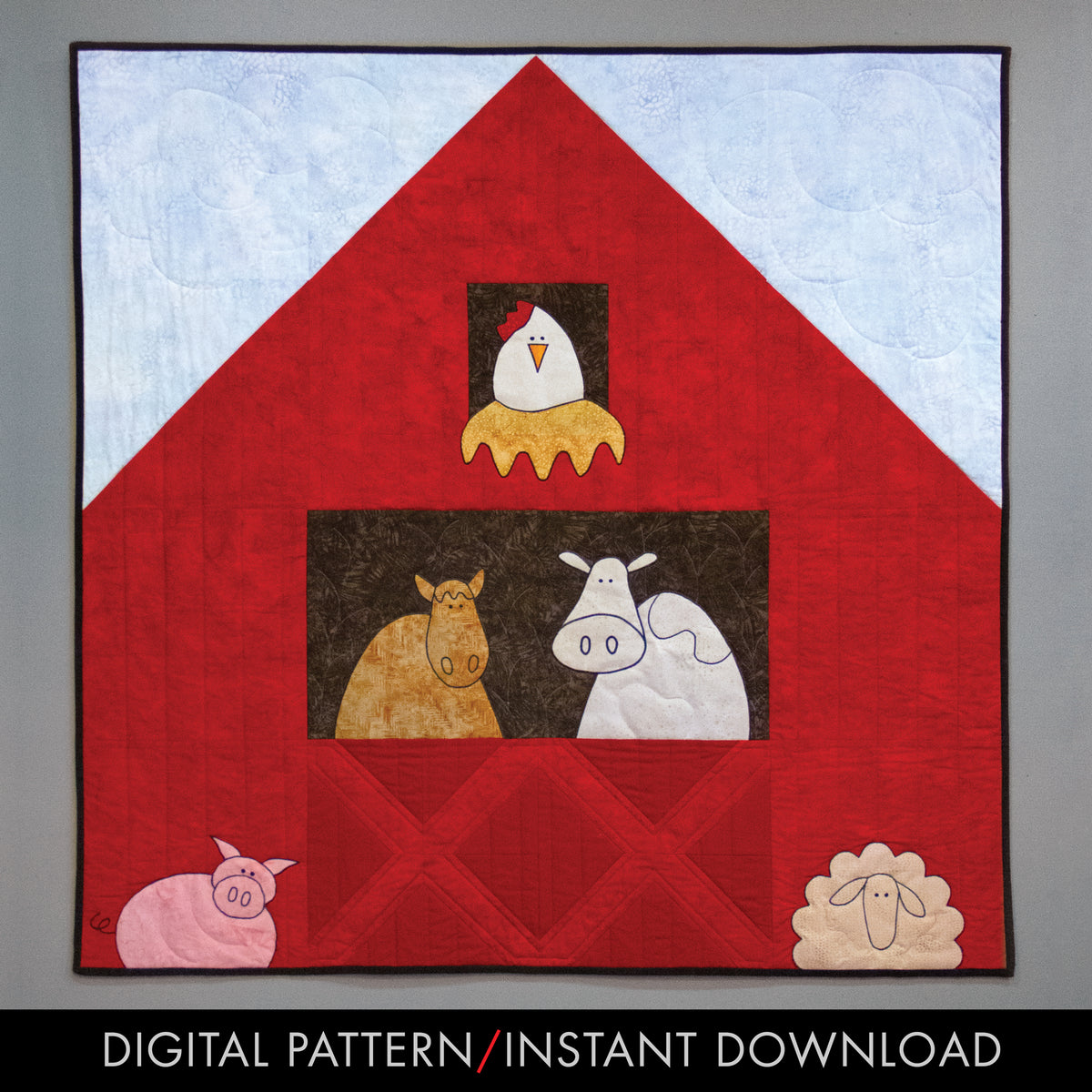 Red Barn Buddies—instant download/pdf quilt pattern – Urban Loon Studios